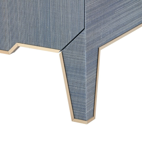 ALEXANDER 3-DRAWER SIDE TABLE, COLONIAL BLUE SHIMMER - Salisbury & Manus